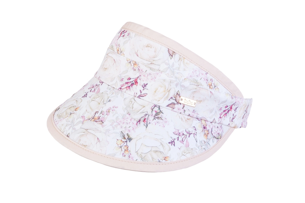 Super-Czapki - Tutu daszek dla dziewczynki na lato kwiaty UV +30 Ecru | Sezon \ Wiosna Sezon ...